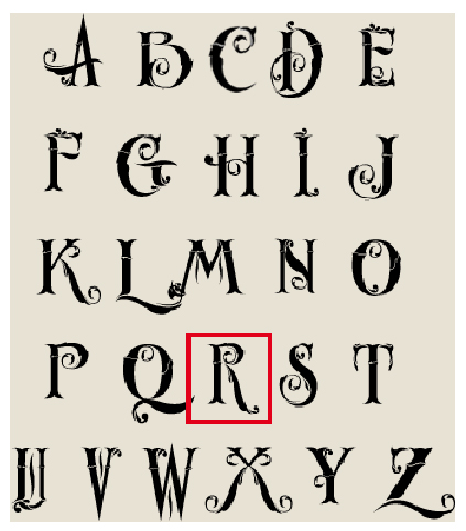 Alfabet Lakstempel Sierlijke Letter: R | Lakstempel bestellen