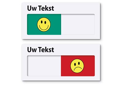 Schuifbord Wit Smiley met eigen kameraanduiding